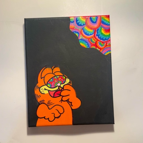 Art | Garfield Trippy Painting 8x1 Frame | Poshmark